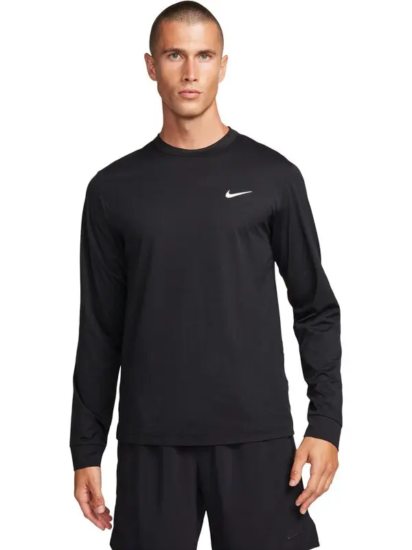 Nike Dri-fit Uv Hyverse Long-sleeve Fitness Top - Black
