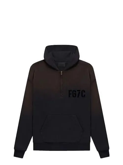 Fear Of God L/s Half Zip Hoodie 'vintage - Black