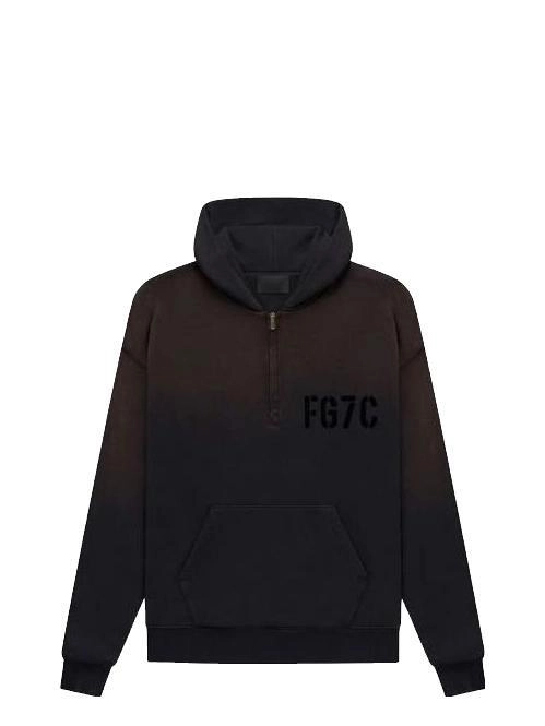 Fear Of God L/s Half Zip Hoodie 'vintage - Black