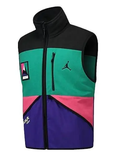 JORDAN Colorblock Fleece Vest - Blackgreenpurplemulti-color