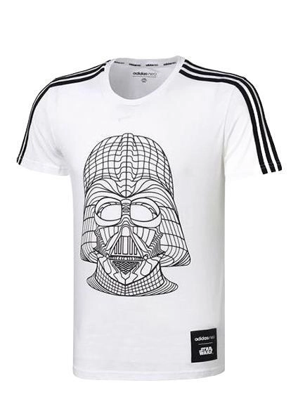 Adidas Neo Sw Tee 5 Reflective Black Printing Round Neck Short Sleeve - White