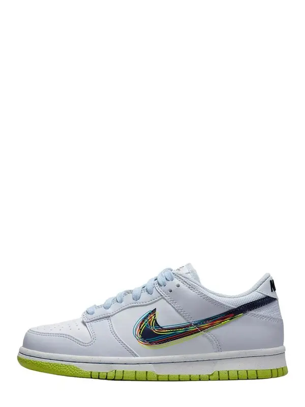 Nike Dunk Low "3d Swoosh" Lace-up Sneakers - Blue/green