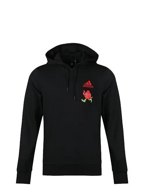 Adidas Embroidered Hooded Knit Pullover - Black