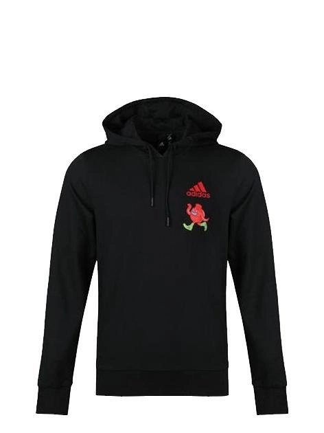 Adidas Embroidered Hooded Knit Pullover - Black