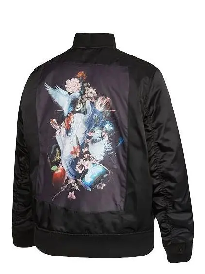 Nike Bomber Jacket With Floral Graphic Detail - Black