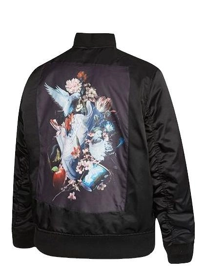 Nike Bomber Jacket With Floral Graphic Detail - Black