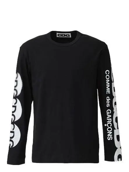 Comme Des Garçons Cdg Classical String Mark Logo Long-sleeve Tee - Black