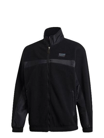 Adidas Originals Colorblock Fleece Stand Collar Zip-up Jacket - Black