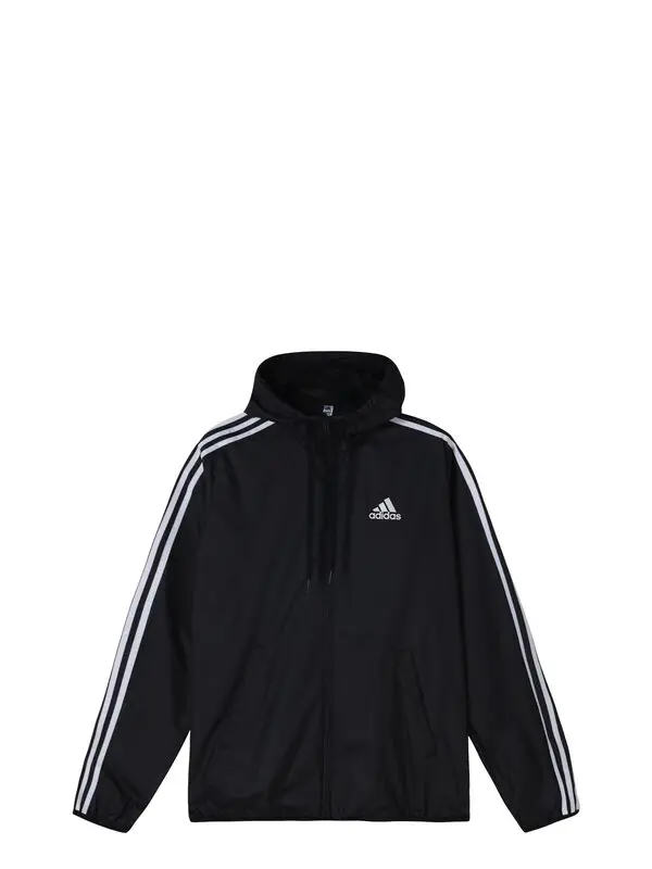 Adidas Woven Hooded Windbreaker Jacket - Black