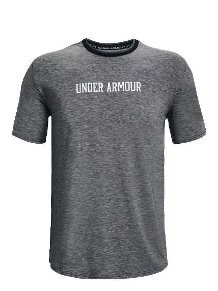 Under Armour Recover Contrasting Colors Logo Sports Round Neck Short Sleeve Gray - Grey