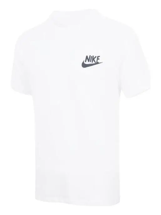 Nike Logo Alphabet Printing Round Neck Short Sleeve White T-shirt - Default Color