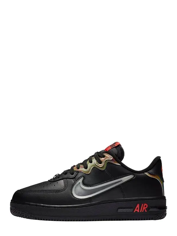 Nike Force 1 React 'black Iridescent' Low Top Sneakers - Black/silver