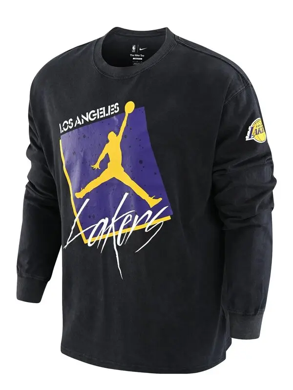 JORDAN Air Los Angeles Lakers Courtside Max90 Long-sleeve T-shirt - Black/multi-color