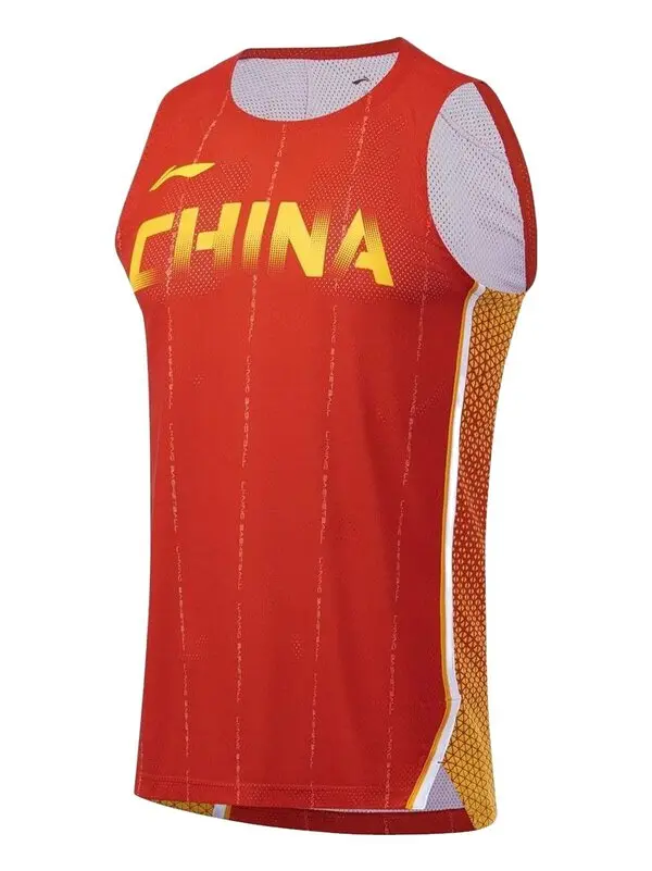 LI-NING Graphic Basketball Tank - Red/yellow