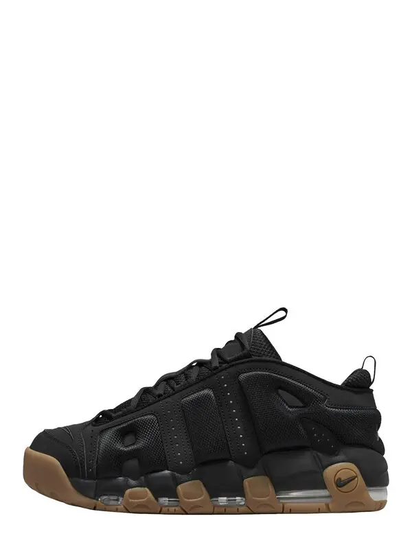 Nike More Uptempo Low "black Gum" Sneakers - Black/gum