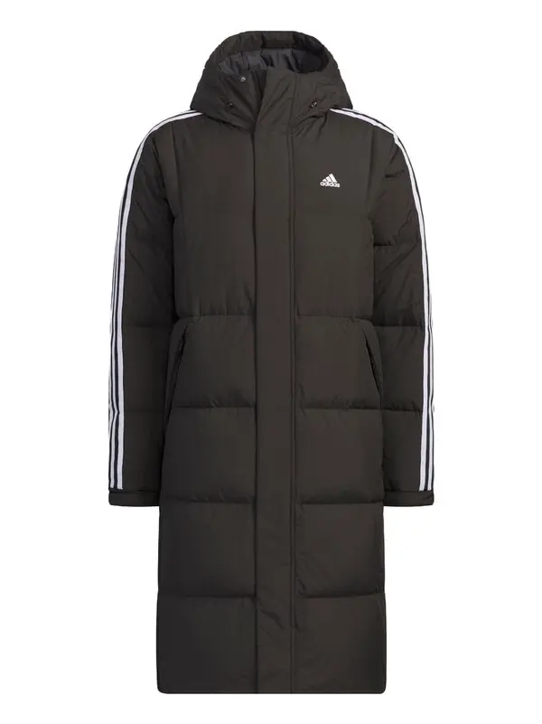 Adidas 3-stripes Long Down Puffer Jacket - Black