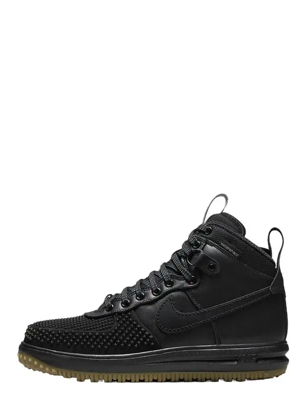Nike Lunar Force 1 Duckboot High Top Lace Up Sneakers - Black/black-metallic Silver-anthracite