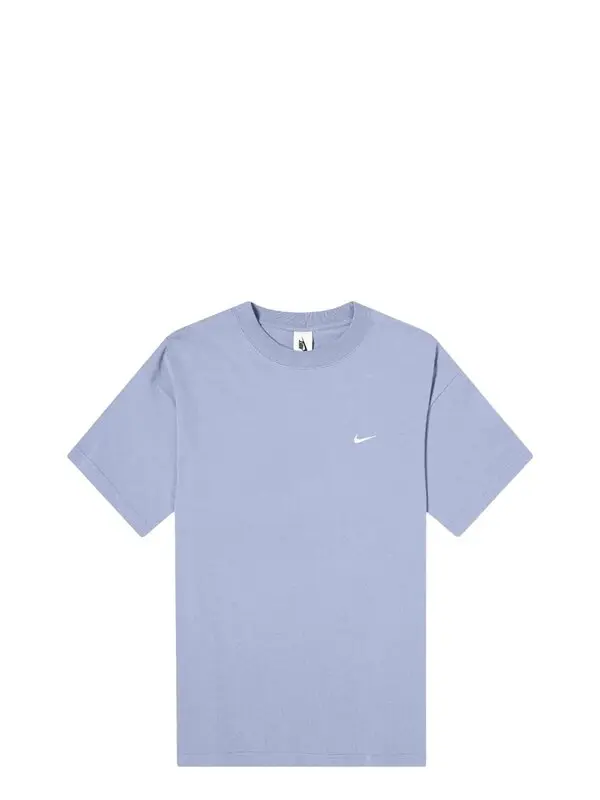 Nike Solo Swoosh Small Label Logo Solid Color Sports Round Neck Short Sleeve Blue - Multi-color