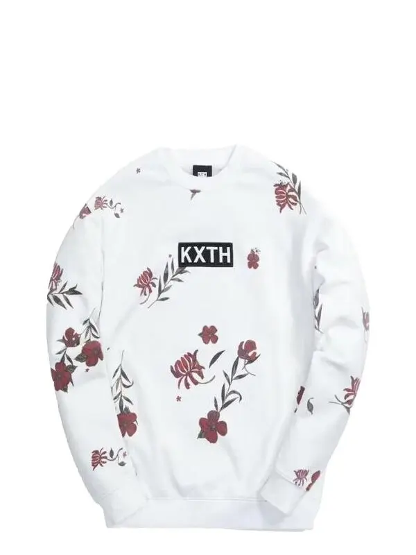 Kith Floral Crewneck - White/red