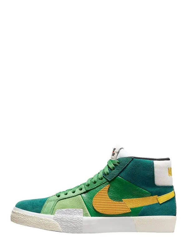 Nike Zoom Blazer Mid Premium Se "mosaic Pack" Sneakers - Pine/light Green/gold