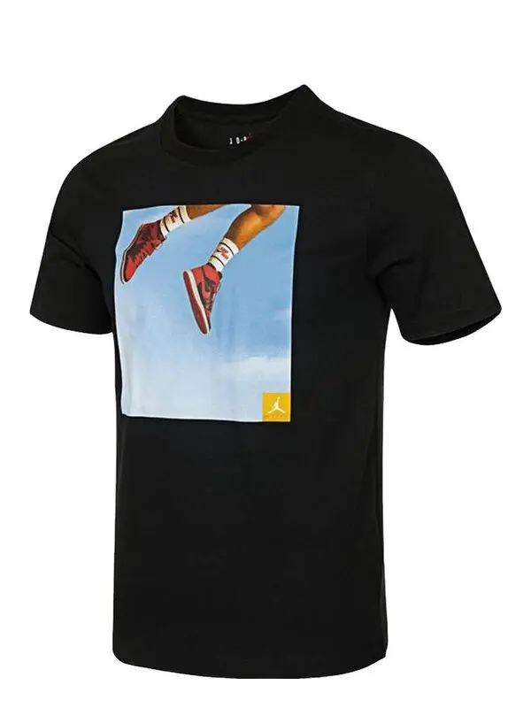 JORDAN Shoes Photo Printing Sports Short Sleeve T-shirt - Black