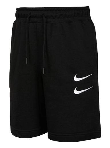 Nike Swoosh French Terry Casual Sports Shorts - Black