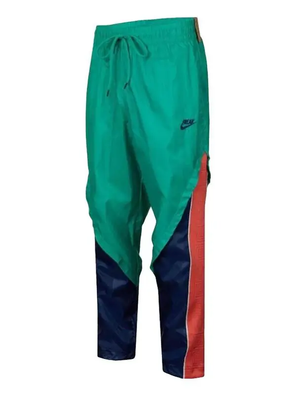 Nike Logo Splicing Contrasting Colors Training Sports Pants/trousers/joggers Green - Default Color