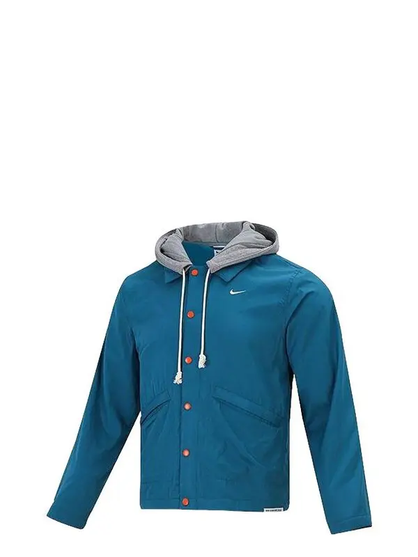 Nike Therma-fit Standard Issue Fleece Lined Coach Jacket - Blue