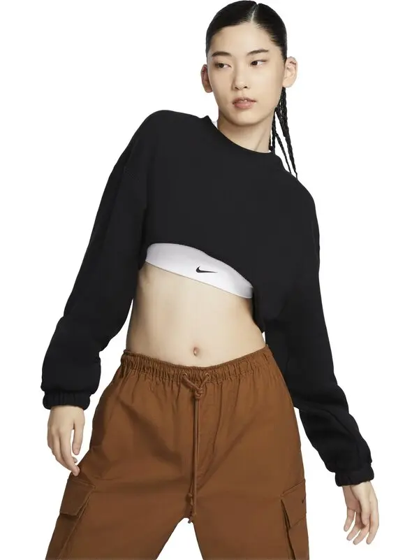 Nike Oversized French Terry Shrug - Black/sail