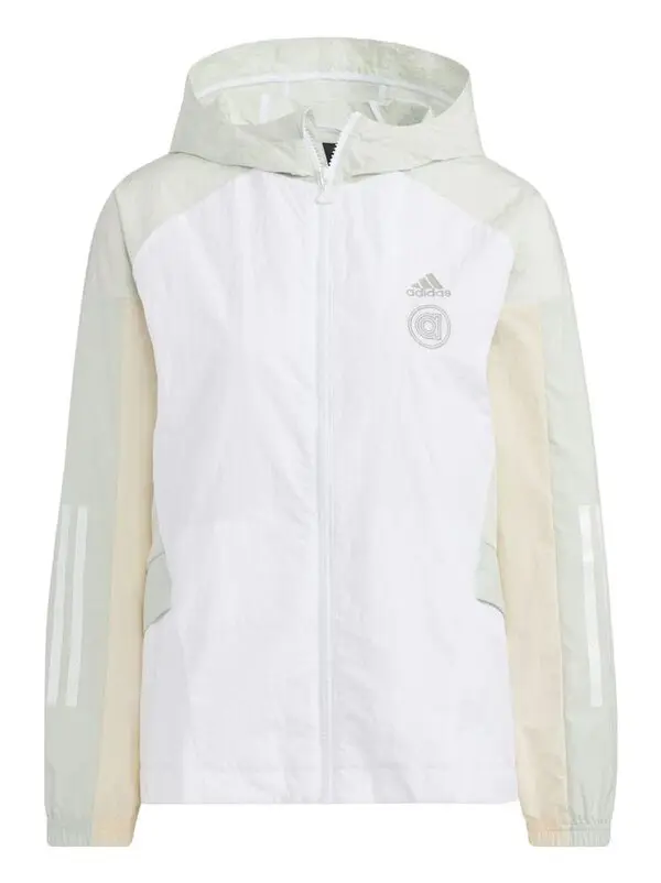 Adidas Woven Hooded Jacket - White