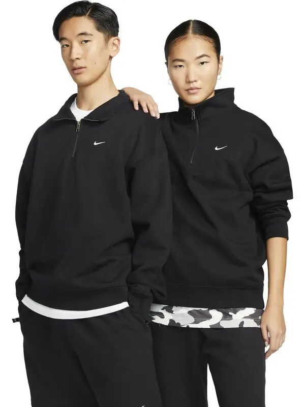 Nike Solo Swoosh 1/4 Zip Top - Black/white