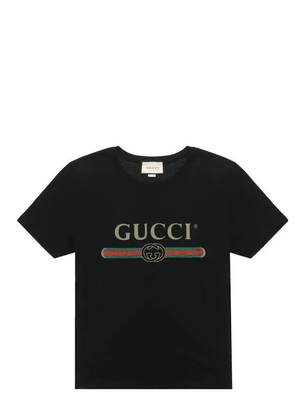 Gucci Washed Jersey Oversize T-shirt With Logo - Black