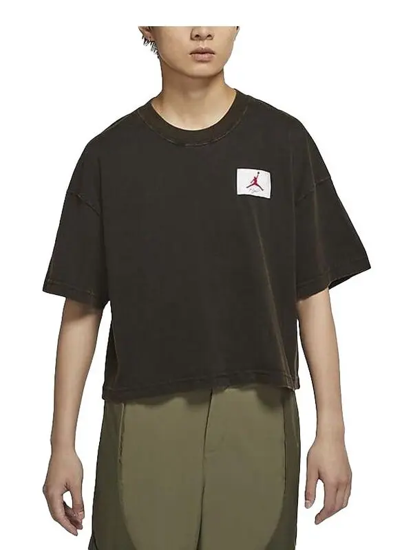 JORDAN Air Essentials Boxy Logo Loose Sports Short Sleeve - Black