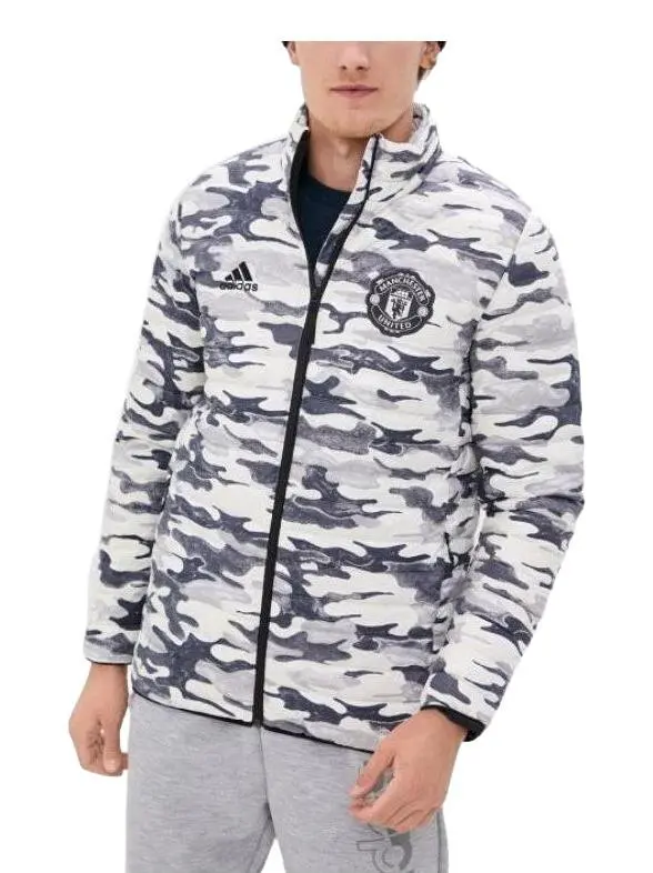 Adidas Manchester United Down Jacket With Camouflage Print - Black