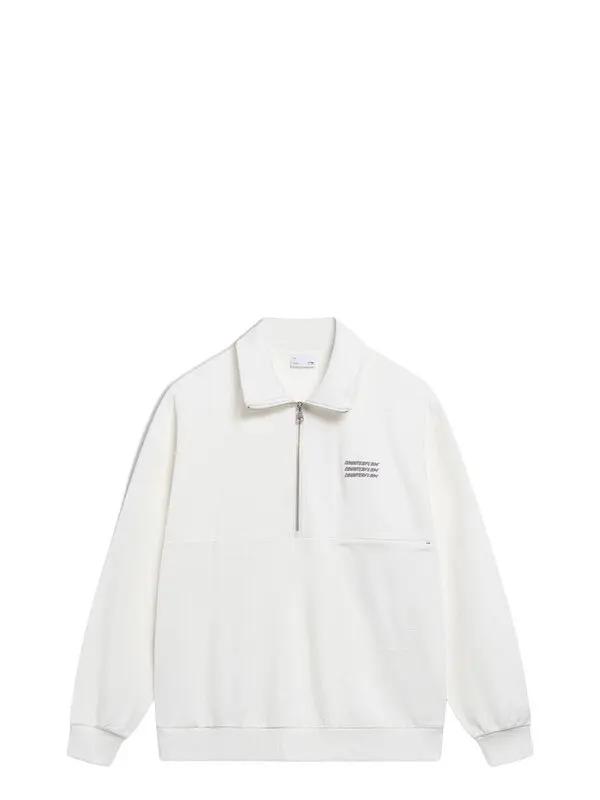 LI-NING Counterflow Triple Logo Half Zip Sweatshirt 'white - White/black