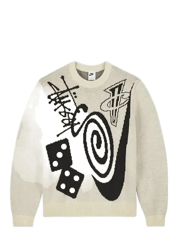 Nike X Stussy Knit Sweater With Graphic Pattern - Natural