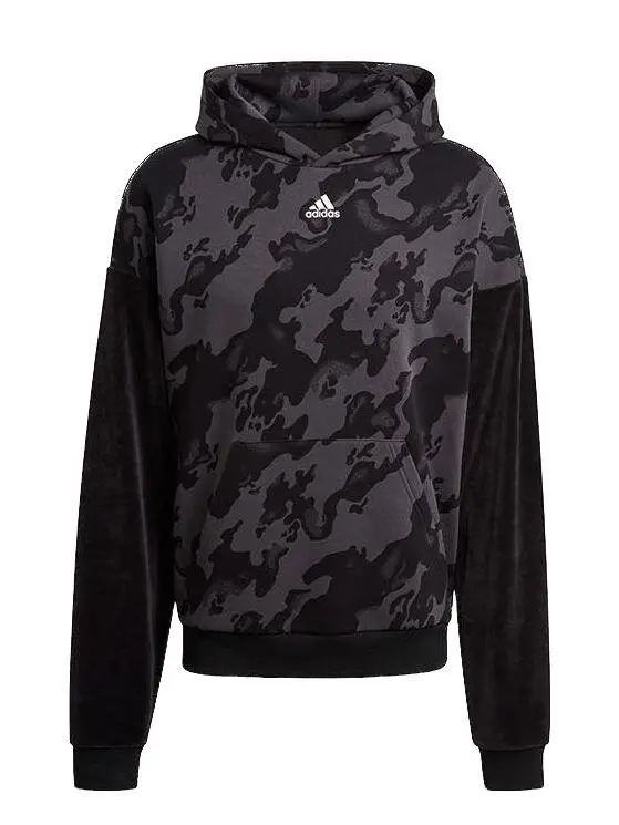 Adidas Velvet Camouflage Hoodie - Black