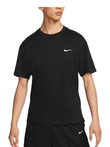 Nike Solid Color Logo Printing Round Neck Pullover Short Sleeve Black T-shirt - Default Color