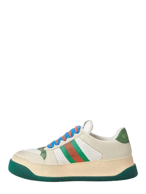 Gucci Screener Gg Leather Sneakers - Beige/green/red