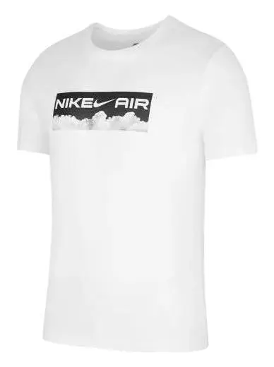 Nike Alphabet Logo Printing Round Neck Pullover Short Sleeve White T-shirt - Multi-color