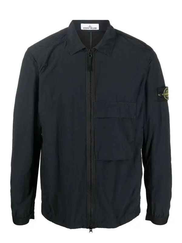 Stone Island Garment Dyed Naslan Light Overshirt - Black