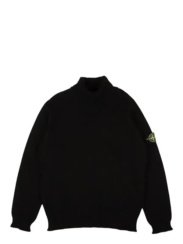 Stone Island Ribbed Turtleneck Sweater - Black