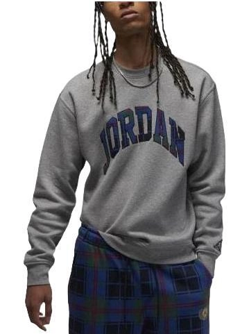 JORDAN Holiday Fleece Crew Sweatshirt - Grey