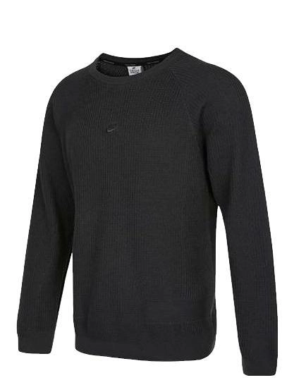 Nike Round Neck Long Sleeve Wool Pullover Sweater - Black