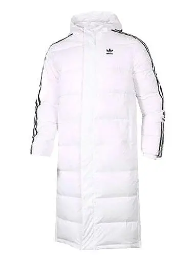 Adidas Originals Long Down Jacket With Side Logo Printing - Default Color