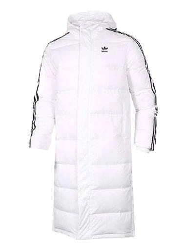 Adidas Originals Long Down Jacket With Side Logo Printing - Default Color