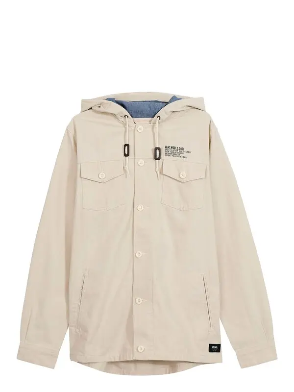 VANS Casual Hooded Jacket - Beige/black/blue