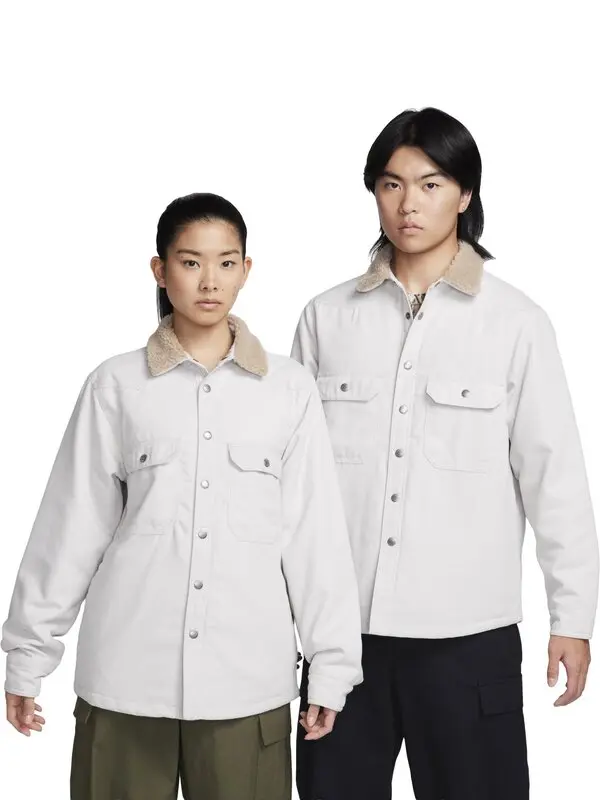 Nike Padded Flannel Shirt Jacket - White
