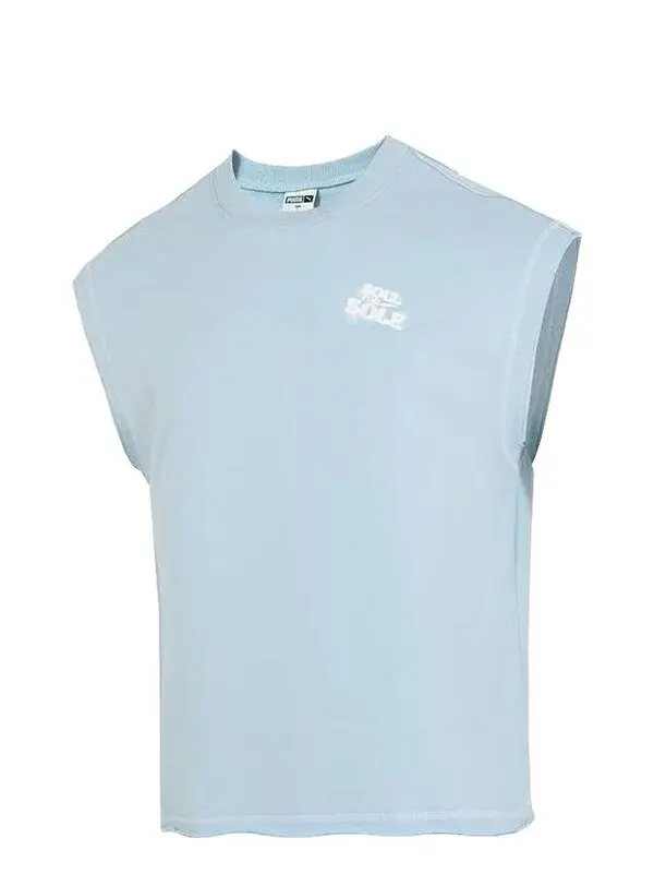 PUMA Sole Logo Sleeveless Top - Blue/white