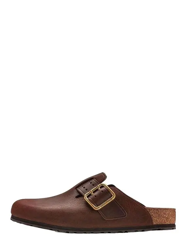 BIRKENSTOCK Boston Bold Natural Leather Clogs - Brown